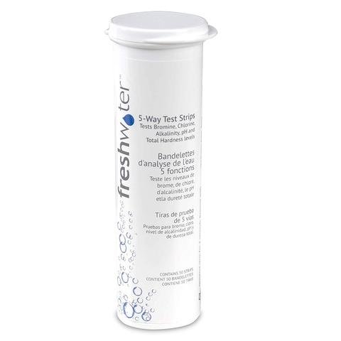 Freshwater 5-way teststrips - måler klor, bromin, alkalinitet, pH og ...